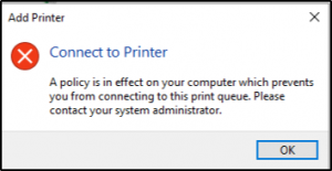 [Solved] printer error ""A policy is in effect on your computer which ...